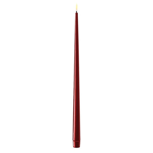 BORDEAUX RED PACK OF TWO LED TAPER CANDLES two sizes available ...